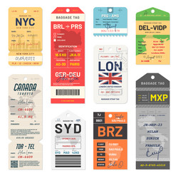 Vintage baggage or luggage paper tags set Vector Image