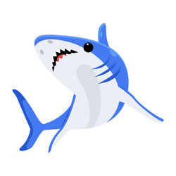 Blue shark Royalty Free Vector Image - VectorStock
