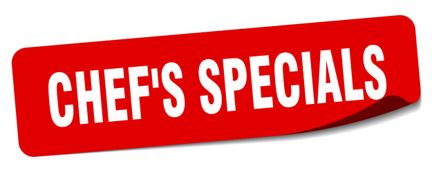 Chefs specials sticker label Royalty Free Vector Image
