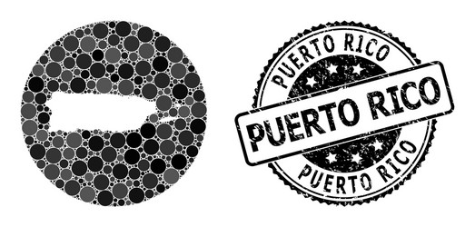 Composition of map puerto rico burning and fire Vector Image