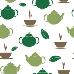 Tea seamless pattern background Royalty Free Vector Image