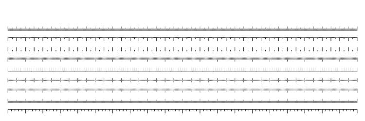 Various measurement scales with divisions Vector Image