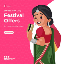 Banner design of festival offers Royalty Free Vector Image
