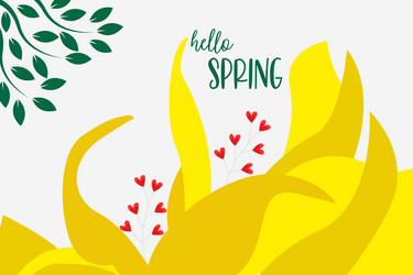 Hello spring background template Royalty Free Vector Image