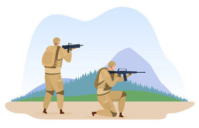 Military camp training soldiers infantry Vector Image