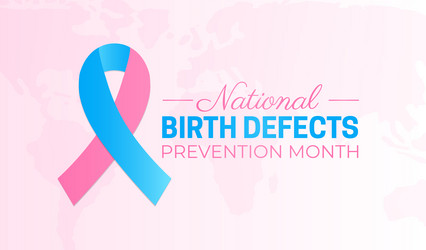 Blue national birth defects prevention month Vector Image