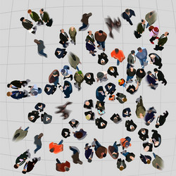 Gathering people group top view walking men Vector Image