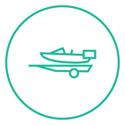 Boat on trailer for transportation line icon Vector Image