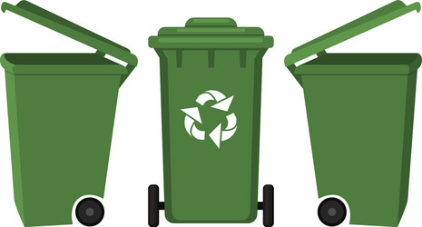 Colorful cartoon open dumpster Royalty Free Vector Image