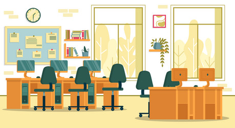 Isometric computer lab classroom Royalty Free Vector Image