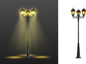 Street lights realistic composition Royalty Free Vector