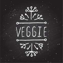 Healthy food - product label on chalkboard Vector Image