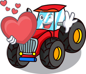 Tractor character cartoon Royalty Free Vector Image