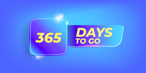365 days to go countdown blue modern horizontal Vector Image