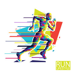 Fire running man Royalty Free Vector Image - VectorStock