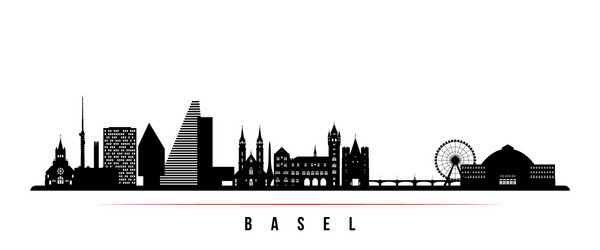 Basel skyline silhouette black city design Vector Image