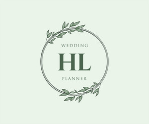 Hl initials letter wedding monogram logos Vector Image