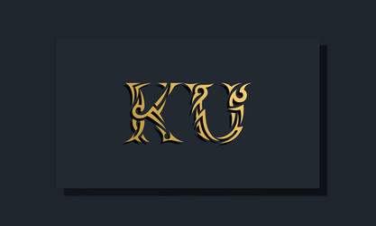 Decorative vintage initial letters ku monogram Vector Image