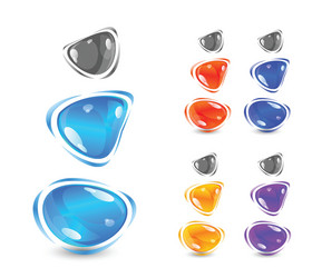 Shiny glowing buttons and icons Royalty Free Vector Image