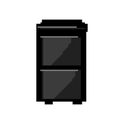 Office file cabinet game pixel art Royalty Free Vector Image