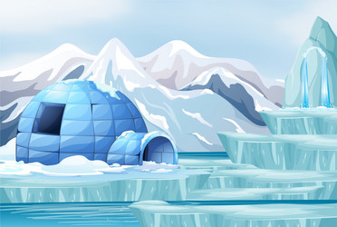 Igloo background Royalty Free Vector Image - VectorStock