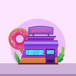 Grocery store concept storefront flat design Vector Image