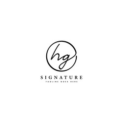 H g hg initial letter handwritten signature logo Vector Image