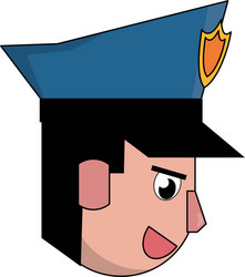 Police profile cartoon scribble Royalty Free Vector Image