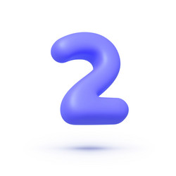 Cheese number 2 two font kids number figure 2 Vector Image
