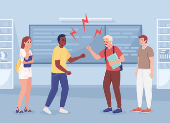 Conflict between students during work upon – Royalty-Free Vector ...