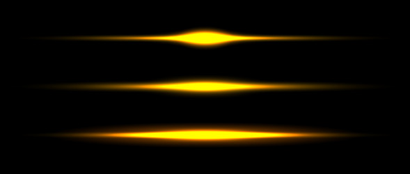 Gold neon divider lines set yellow glowing Vector Image
