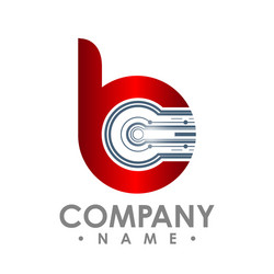 Letter b icon technology smart logo computer Vector Image