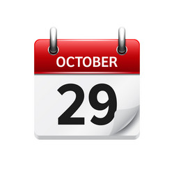 September 29 flat daily calendar icon Royalty Free Vector