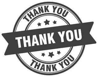 Thank you stamp label on transparent Royalty Free Vector