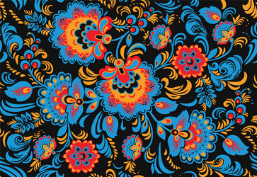 Russian national blue floral pattern Royalty Free Vector