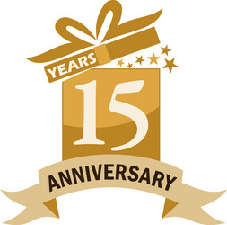 15 year ribbon anniversary Royalty Free Vector Image