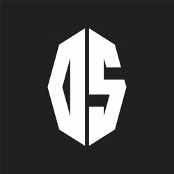 Ds logo monogram with hexagon line rounded design Vector Image