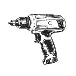 Impact driver drawing isolated hand drawn Vector Image
