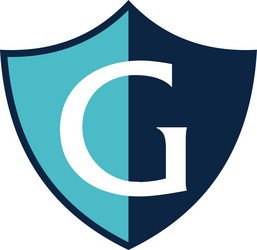 Modern shield letter g Royalty Free Vector Image