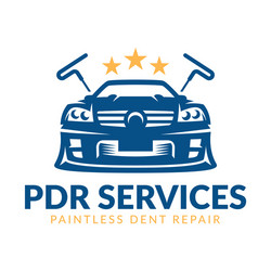 Paintless dent repair logo pdr service Royalty Free Vector