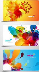 Set of abstract colorful splash gift cards Vector Image