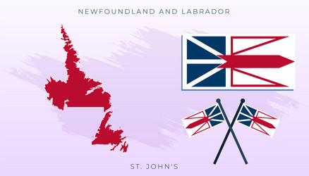 Newfoundland and labrador province map Royalty Free Vector