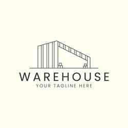 Warehouse with linear style logo design store Vector Image