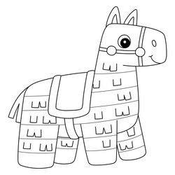 Cinco de mayo pinata coloring page for kids Vector Image