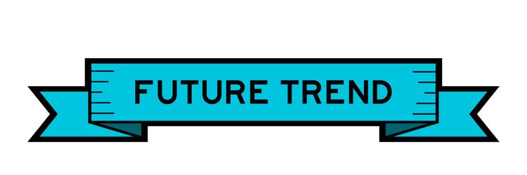 Ribbon label banner with word future trend Vector Image
