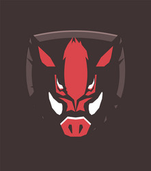Wild hog head mascot Royalty Free Vector Image
