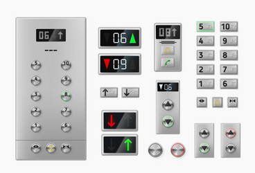 Panel with elevator control buttons Royalty Free Vector
