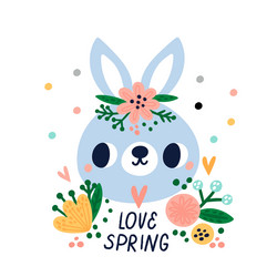 Cute baby rabbit cartoon Royalty Free Vector Image