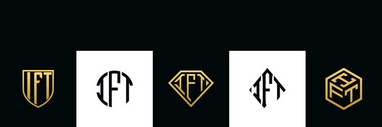 Initial letters hft logo designs bundle Royalty Free Vector