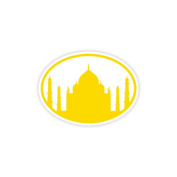 Set of stickers indian taj mahal on white Vector Image